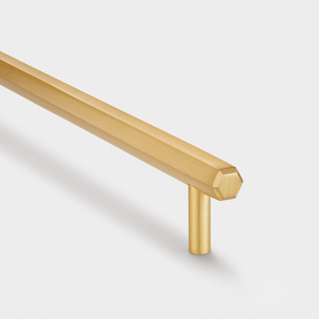 Solid Brass Gold Pull Handles Hexagonal Design Work Great on Cabinet ...