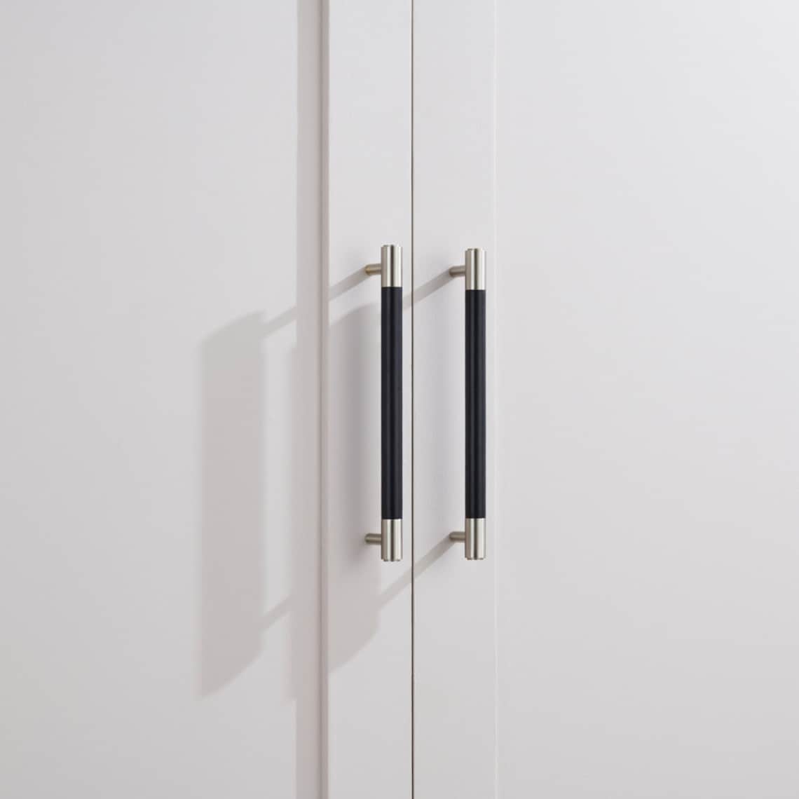 Solid Brass Silver Bar Handles With Brown Black Pink & Blue - Etsy