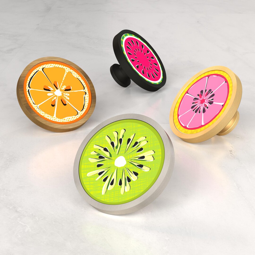 Citrus and Summer Fruit Slice Cupboard Cabinet Knobs Available in 4 ...