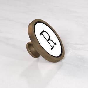 Typewriter Style Alphabet Letter & Number Cupboard Cabinet Drawer Knobs ...