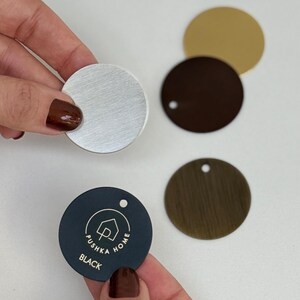 Brass Sample Disc Swatches in Antique Gold, Silver, Matte Black ...
