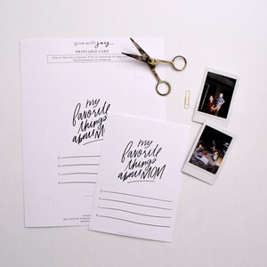 My Favorite Things About Mom Mother's Day Print at Home - Etsy