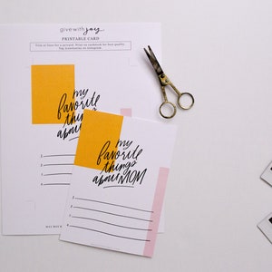 My Favorite Things About Mom Mother's Day Print at Home - Etsy