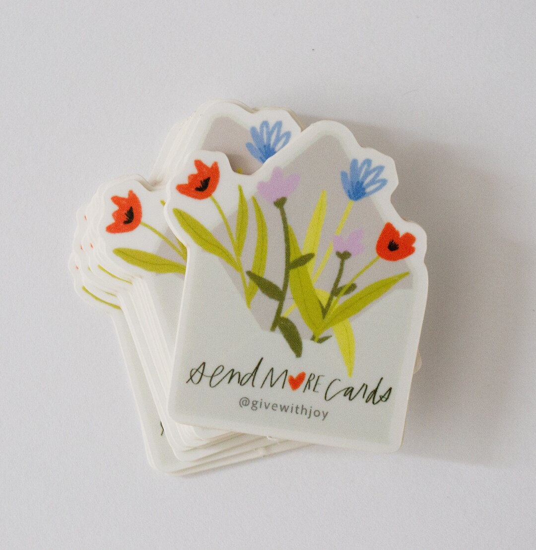 Send More Cards Vinyl Sticker, Two Options, Stationery Lovers, Vinyl ...