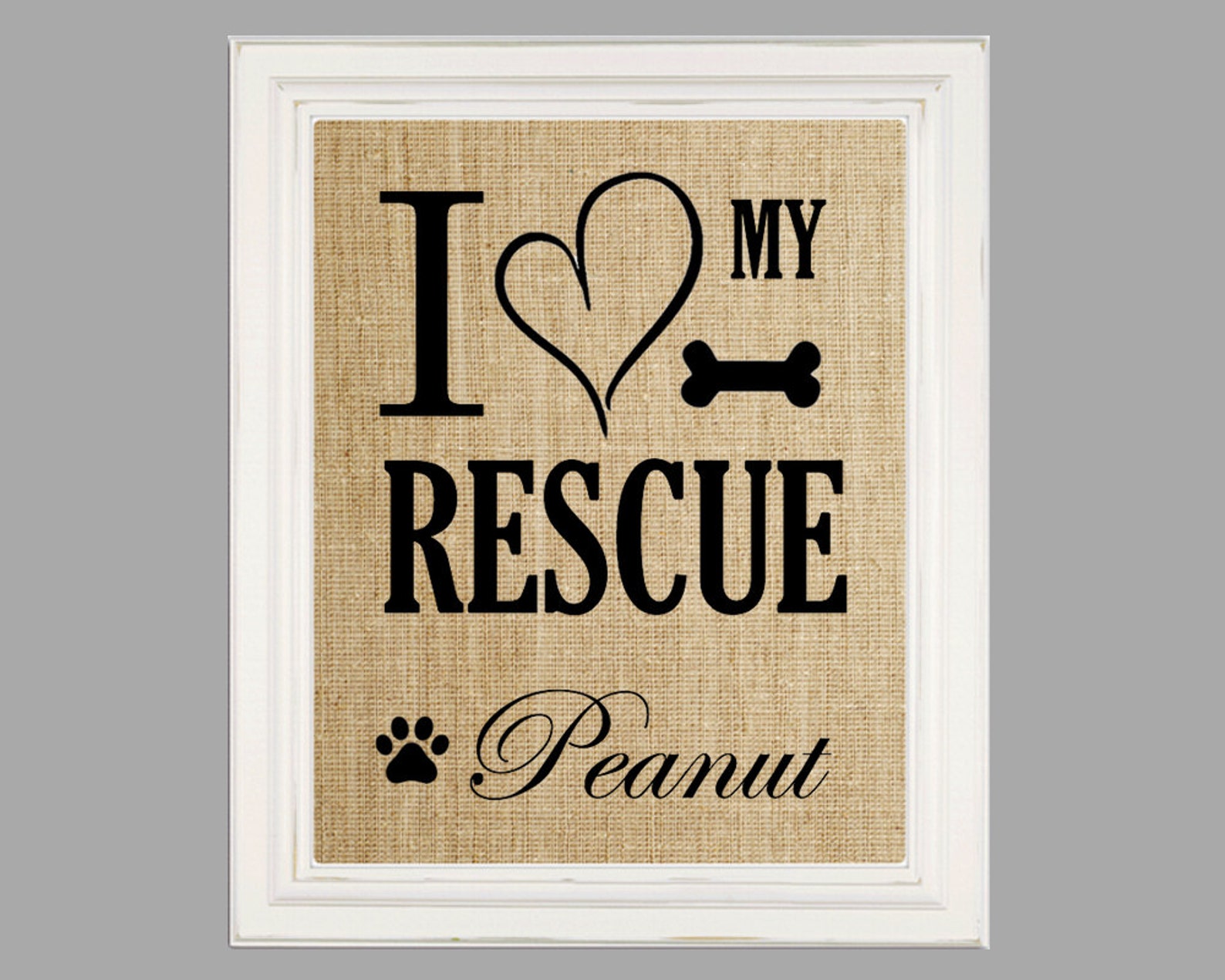 Custom Animal Rescue Sign I Love My Rescue Dog Rescue Cat Pet | Etsy