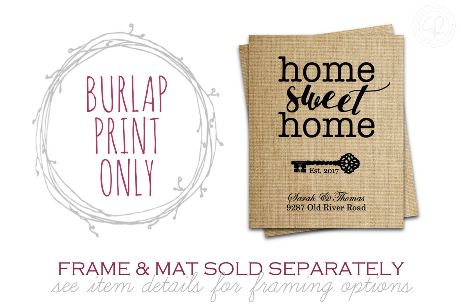 Home Sweet Home Burlap Print House Warming Gift New Home Housewarming ...