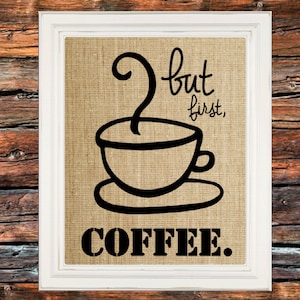 Burlap Coffee Sign Rustic Kitchen Decoration Kitchen Sign Burlap Gift ...