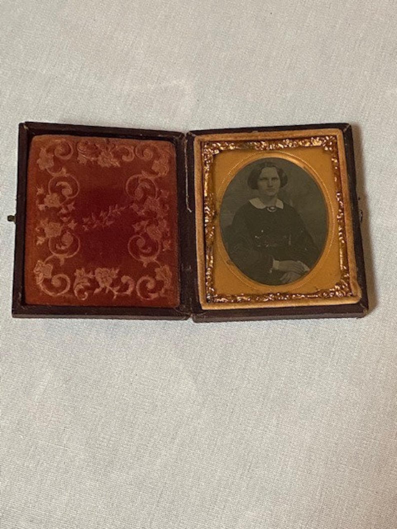 Antique Ambrotype 1800s Complete Leather Wood Case Etsy