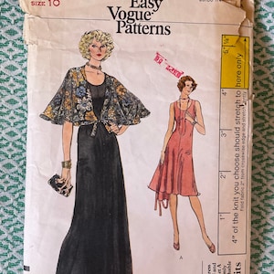 Vintage 1970's Very Easy Vogue Pattern 9063 Misses' Sleeveless Evening ...