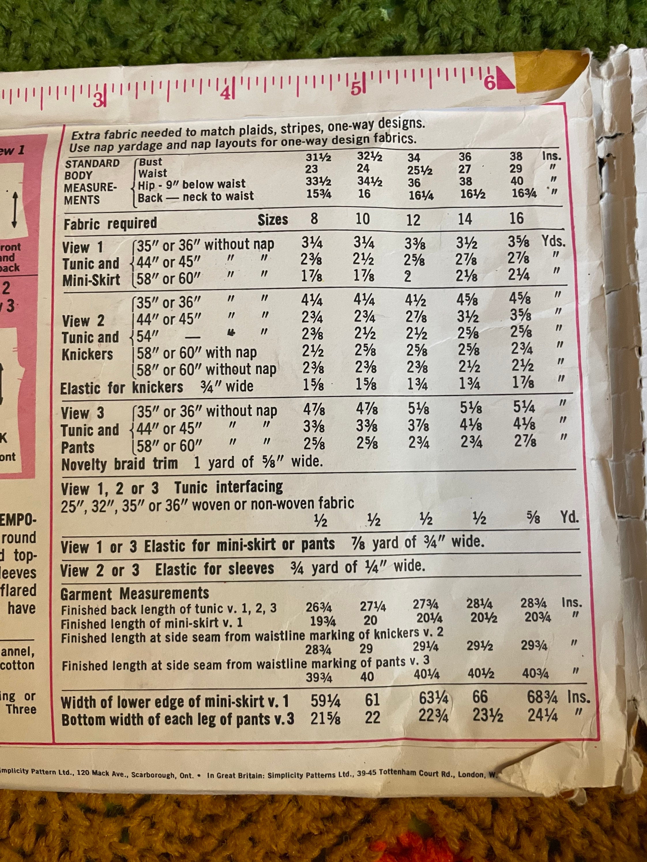 Vintage 1971 Simplicity Sewing Pattern 9555 Young Contemporary Fashion ...