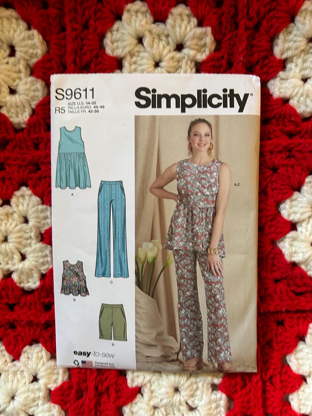2022 Simplicity Sewing Pattern S9611 Misses' Peplum Tunic, Cropped Top ...