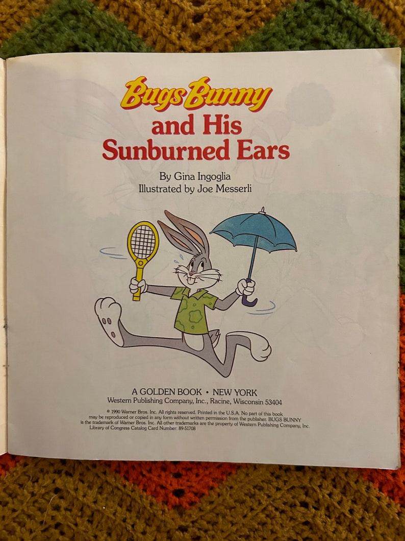 Vintage 1990 "bugs Bunny and His Sunburned Ears" A Golden Look - Look ...