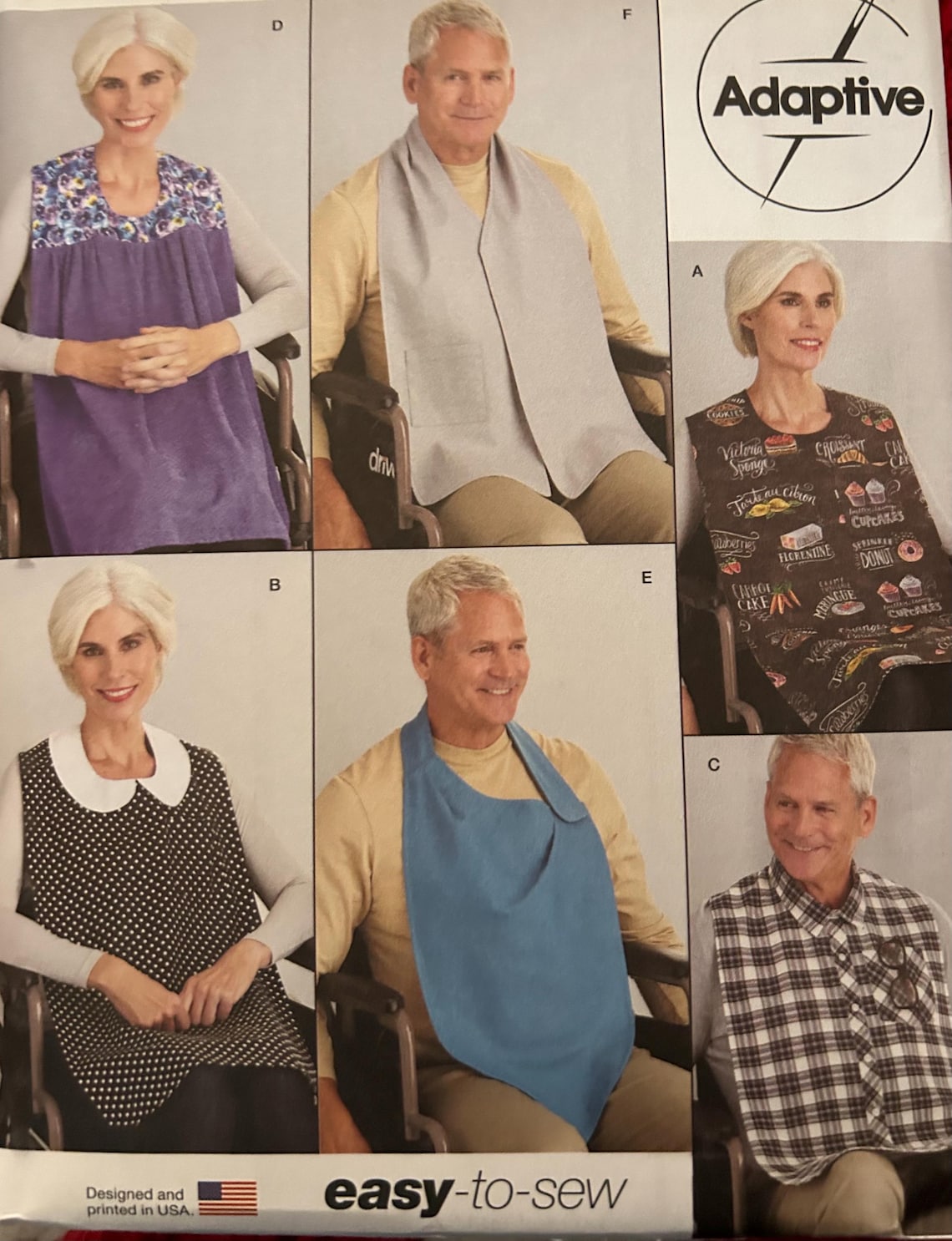 2022 Simplicity Easy Sewing Pattern S9489 Adaptive Adult Bibs Size 14-22 UNCUT Factory Folded ...