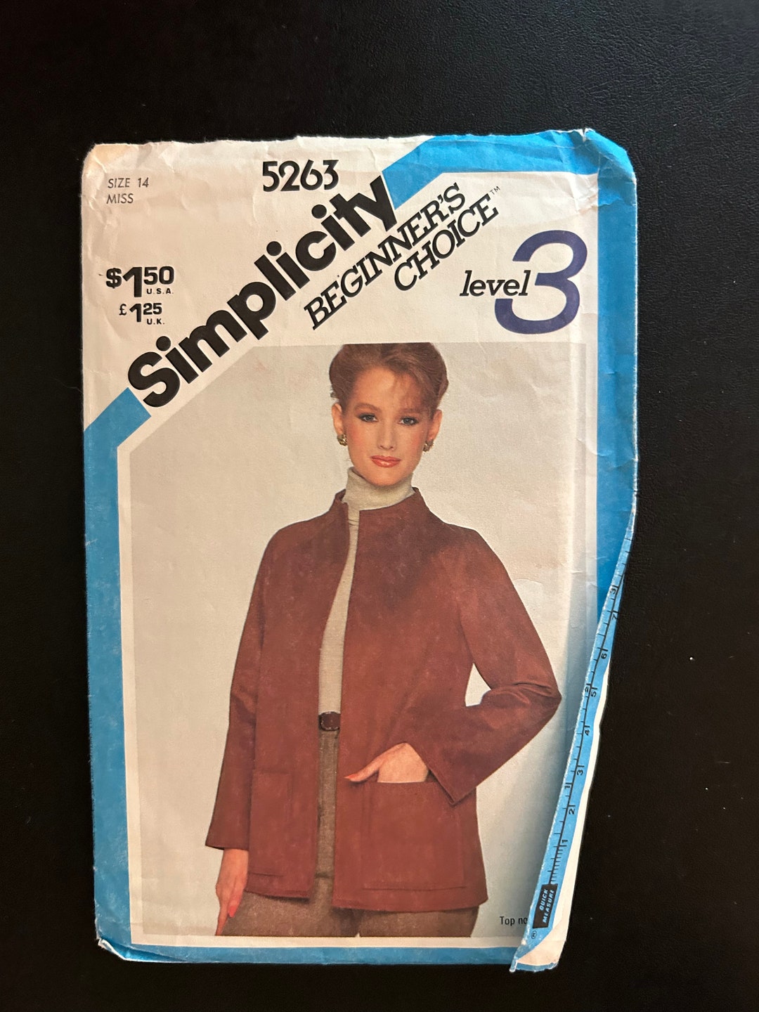 Vintage 1981 Simplicity Sewing Pattern 5263 Misses' Unlined Jacket Size ...