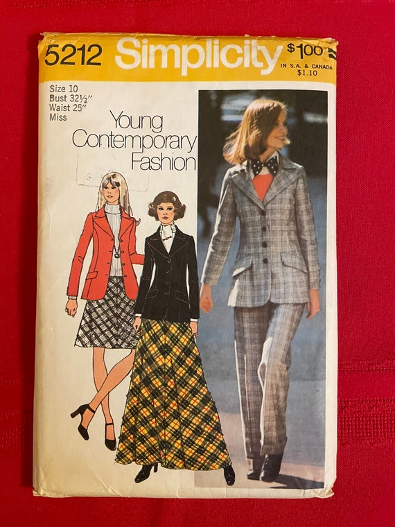 Vintage 1972 Simplicity Sewing Pattern 5212 Misses' Blazer - Etsy