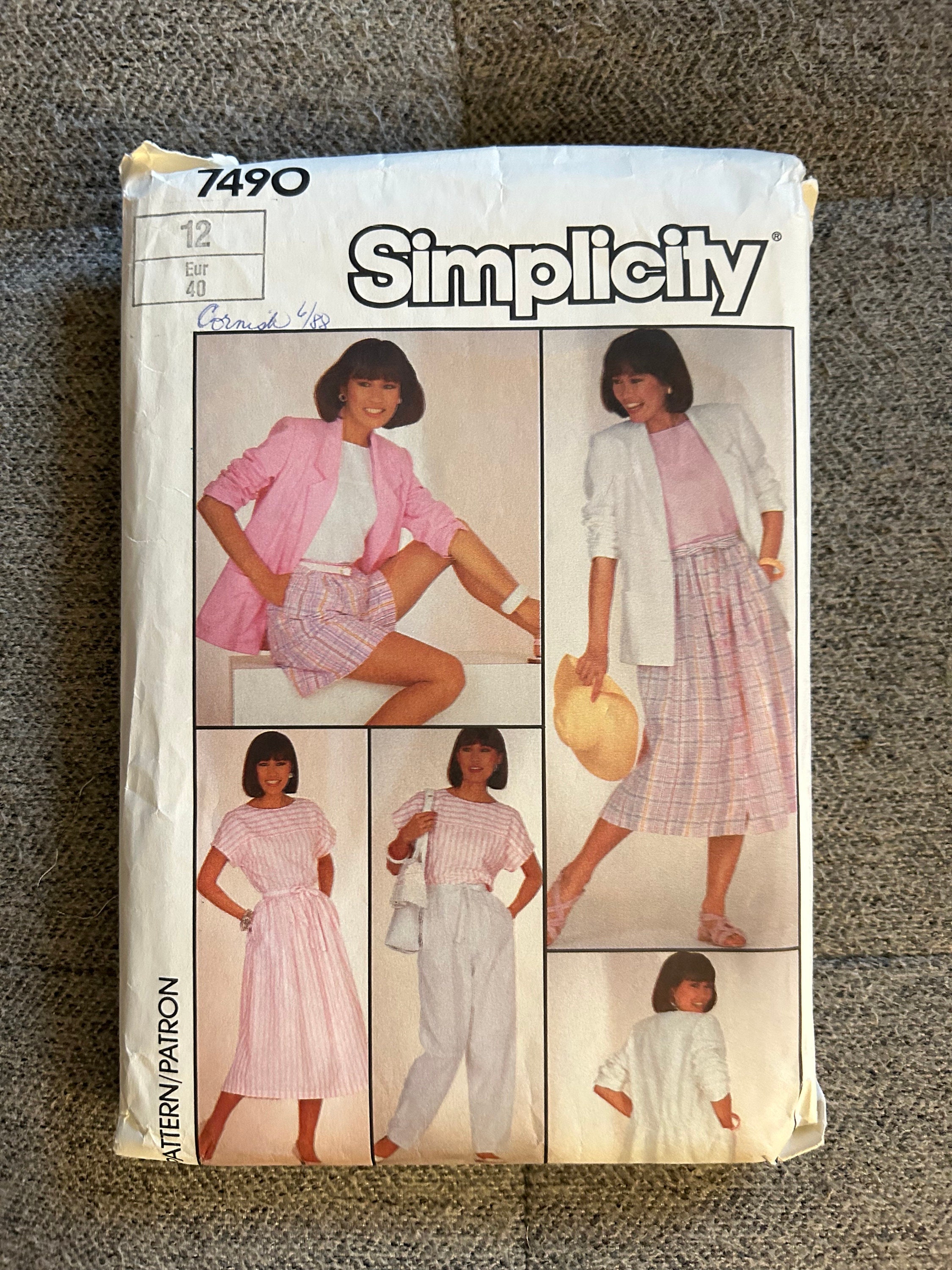 Vintage 1986 Simplicity Sewing Pattern 7490 Misses' Go Everywhere Pants ...