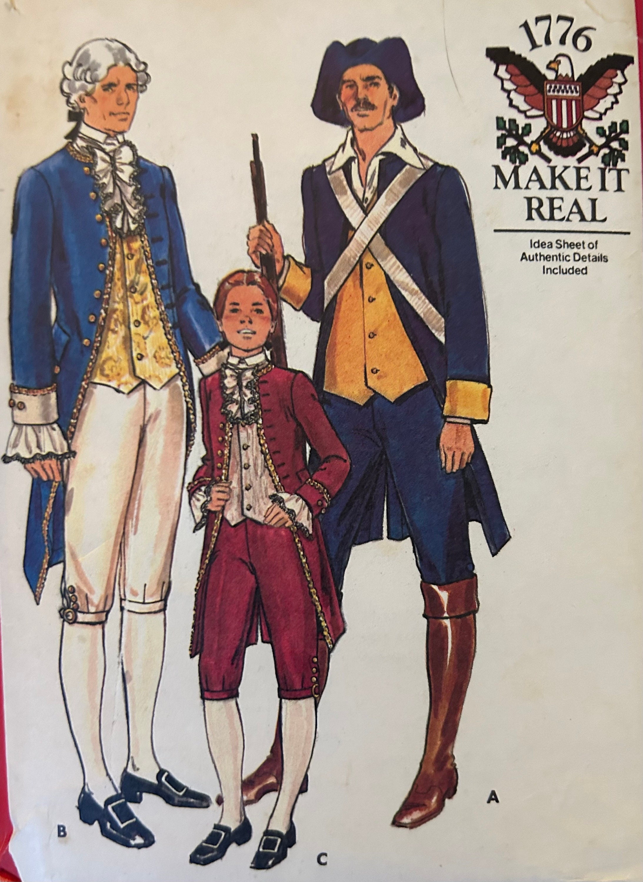 Vintage 1976 Simplicity Sewing Pattern 4207 1776 make It Real Authentic ...