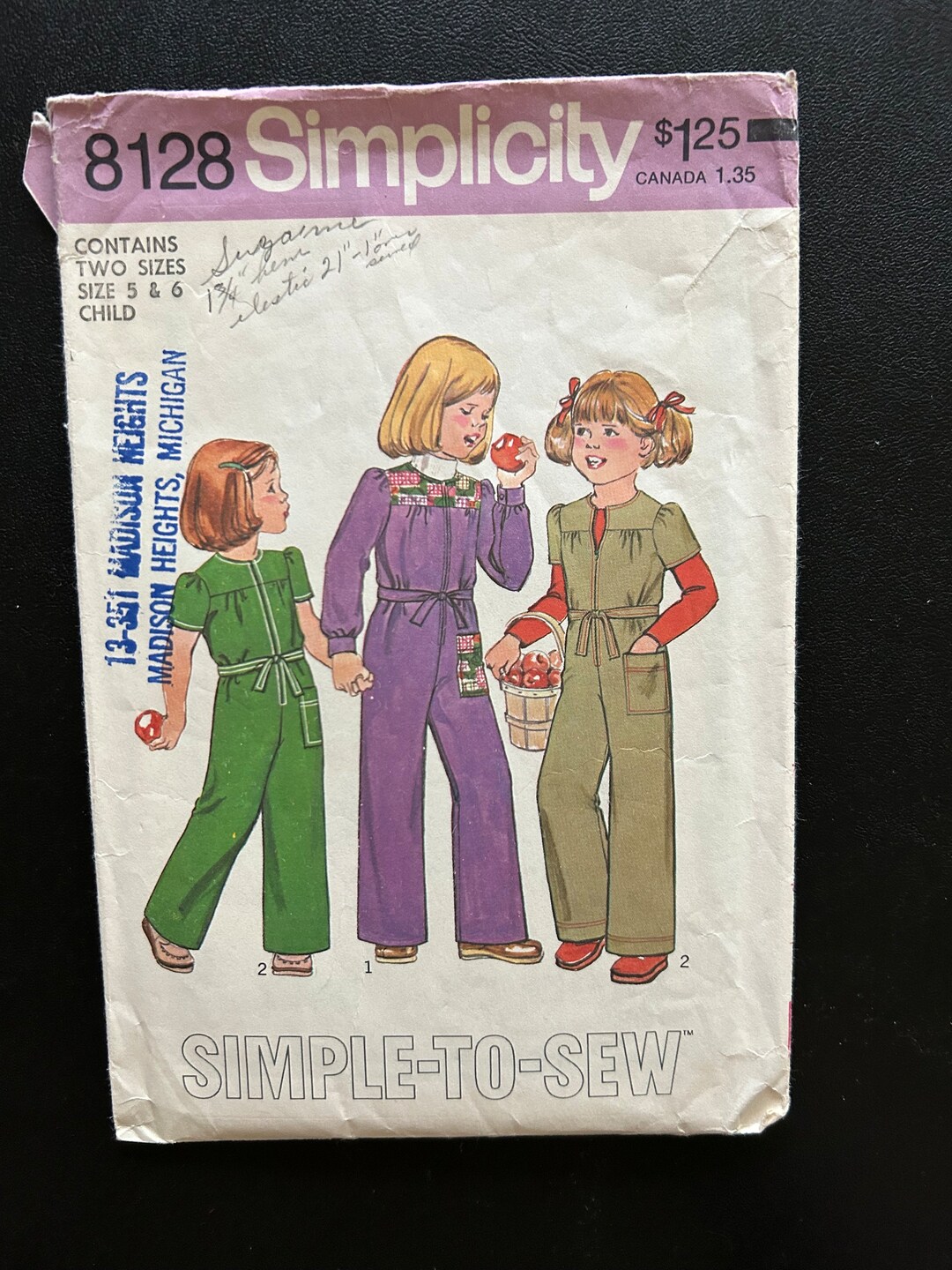 Vintage 1977 Simplicity Sewing Pattern 8128 Simple-to-sew Child’s Long ...