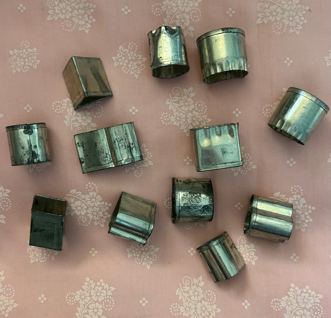 Lot of 12 Vintage Metal Canapé Pastry Cutters Petit Fours Crescents ...