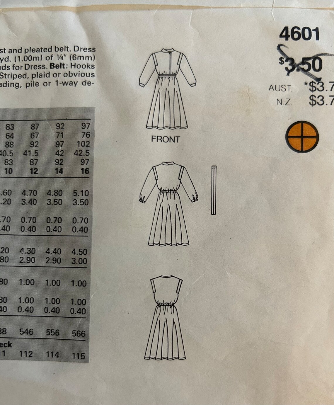 Vintage 1980's Butterick David Warren Sewing Pattern 4601 Misses' Dress ...