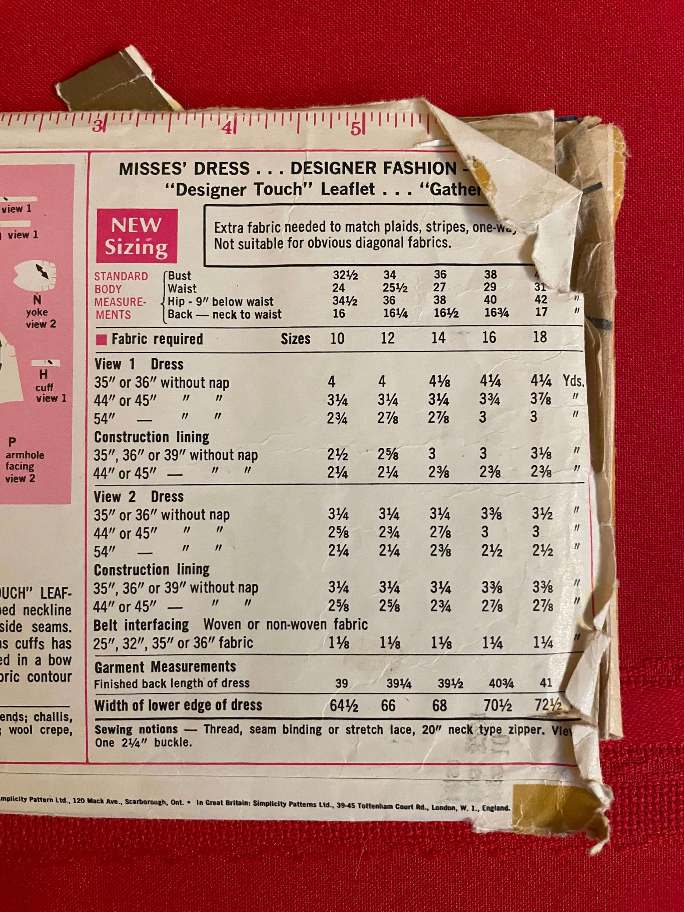 Vintage 1969 Simplicity Sewing Pattern 8648 Misses' Designer Fashion ...