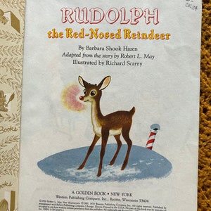 Vintage 1985 Rudolph the Red Nosed Reindeer Little Golden Book Original ...