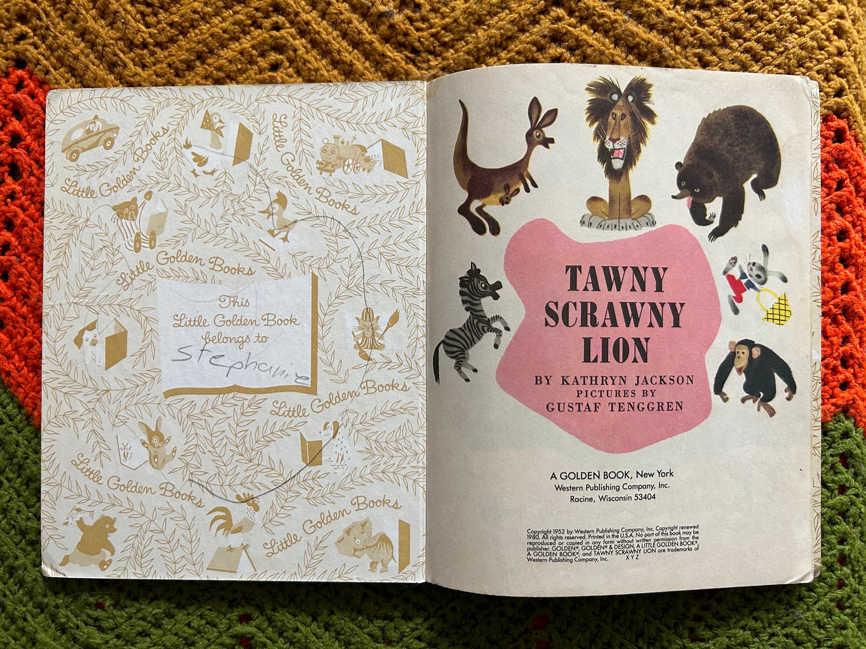 Vintage 1980 Little Golden Book Tawny Scrawny Lion Classic Children's ...