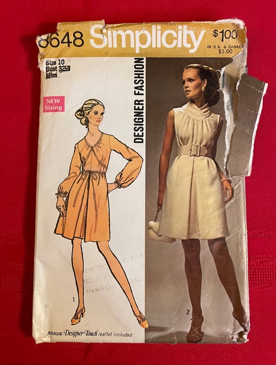 Vintage 1969 Simplicity Sewing Pattern 8648 Misses' | Etsy
