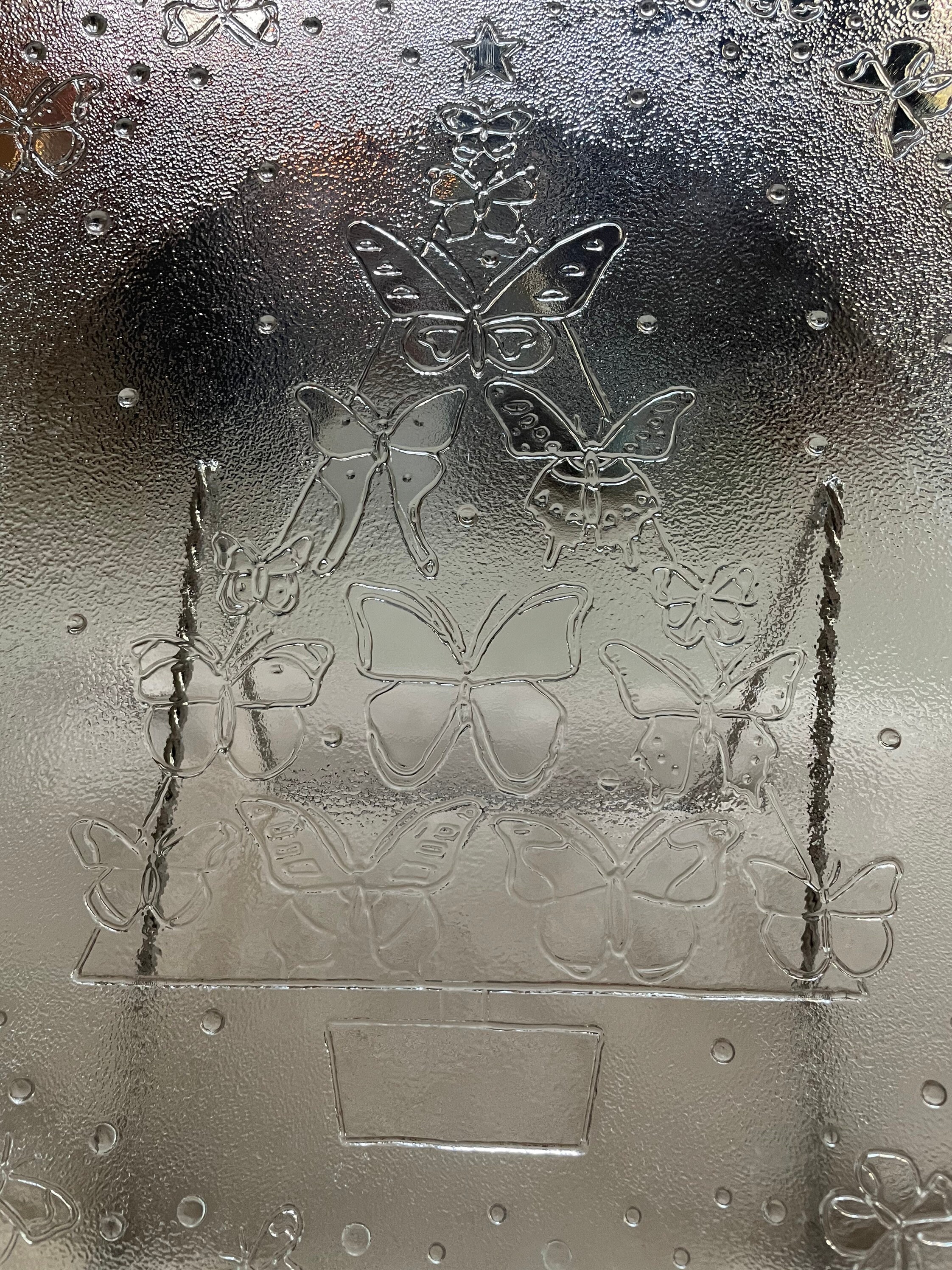Vintage 1999 Neiman Marcus Round Clear Glass Butterfly Christmas Tree ...