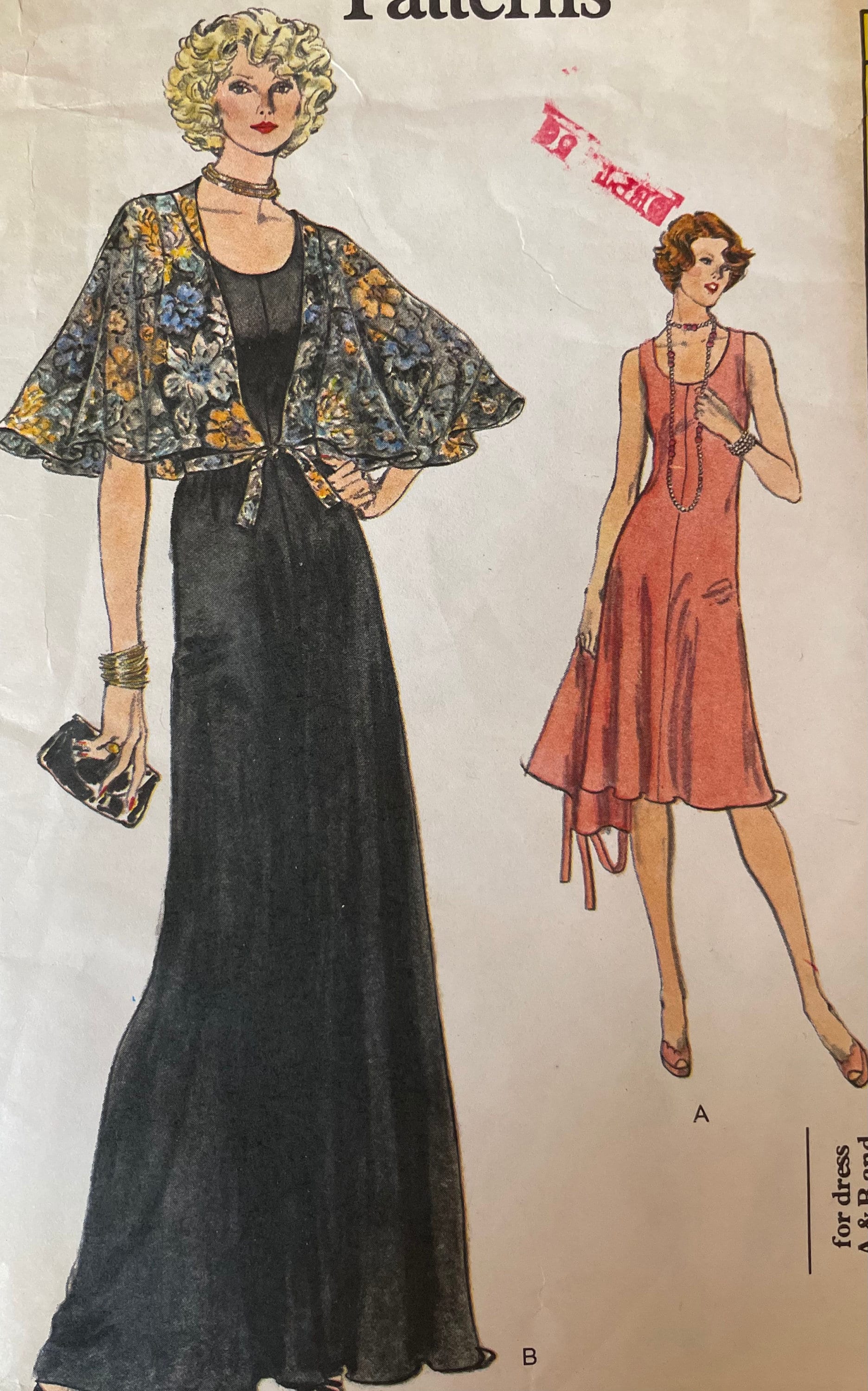 Vintage 1970's Very Easy Vogue Pattern 9063 Misses' Sleeveless Evening ...
