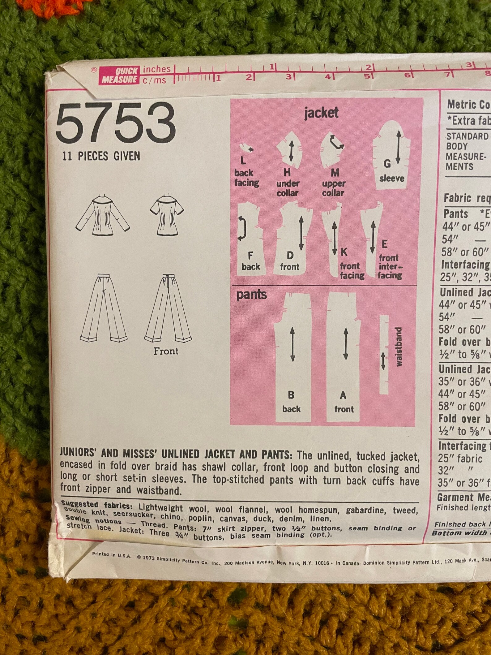 Vintage 1975 Simplicity Sewing Pattern 5753 Misses' - Etsy