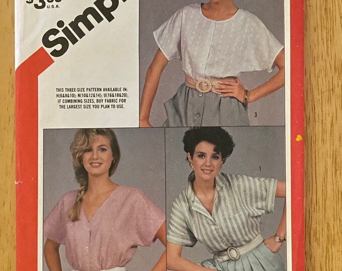 Vintage 1983 Simplicity Sewing Pattern 6277 Misses' Loose-fitting Tops ...