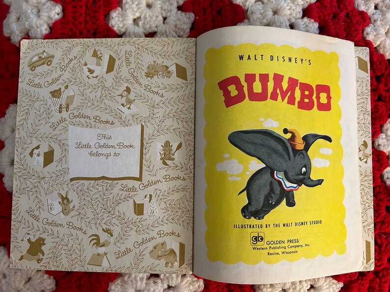 Vintage 1980 Walt Disney’s DUMBO Little Golden Book Illustrated by the ...