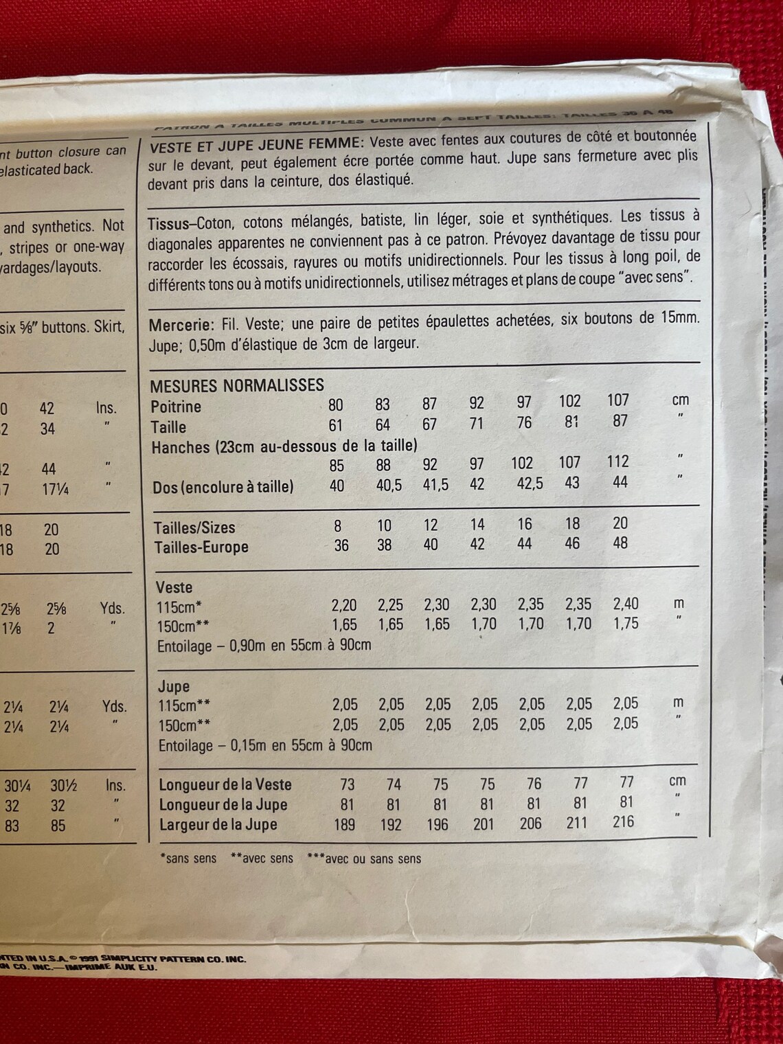 Vintage 1991 Simplicity Easy Pattern 7368 Misses' - Etsy