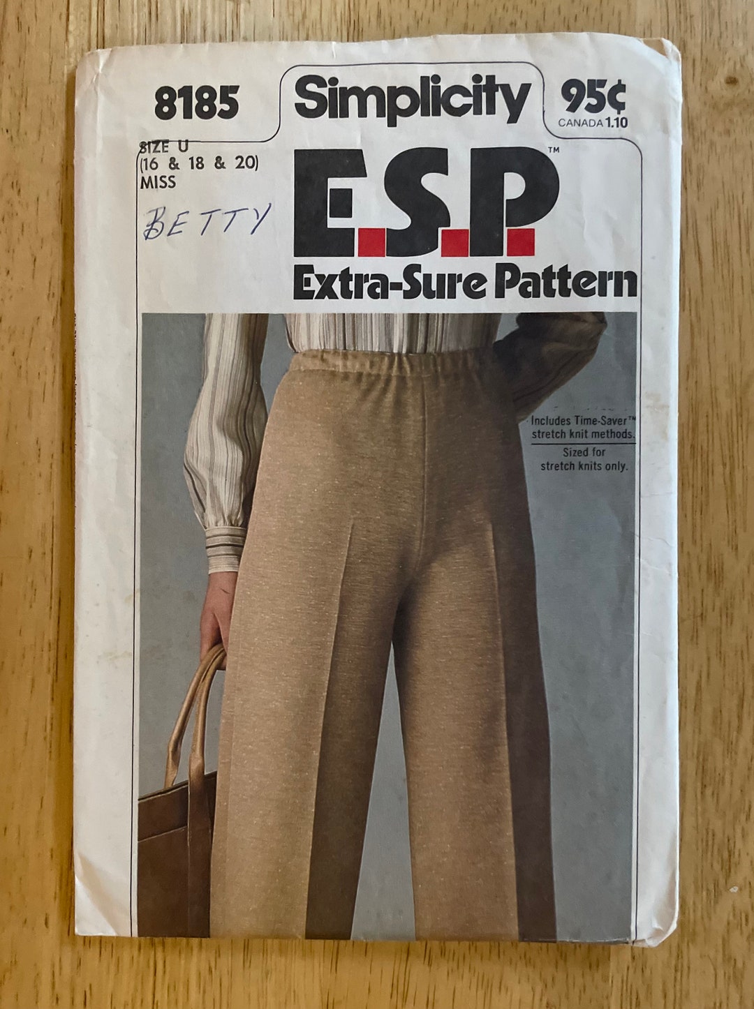Vintage 1977 Simplicity ESP Sewing Pattern 8185 Misses' Pull-on Elastic ...