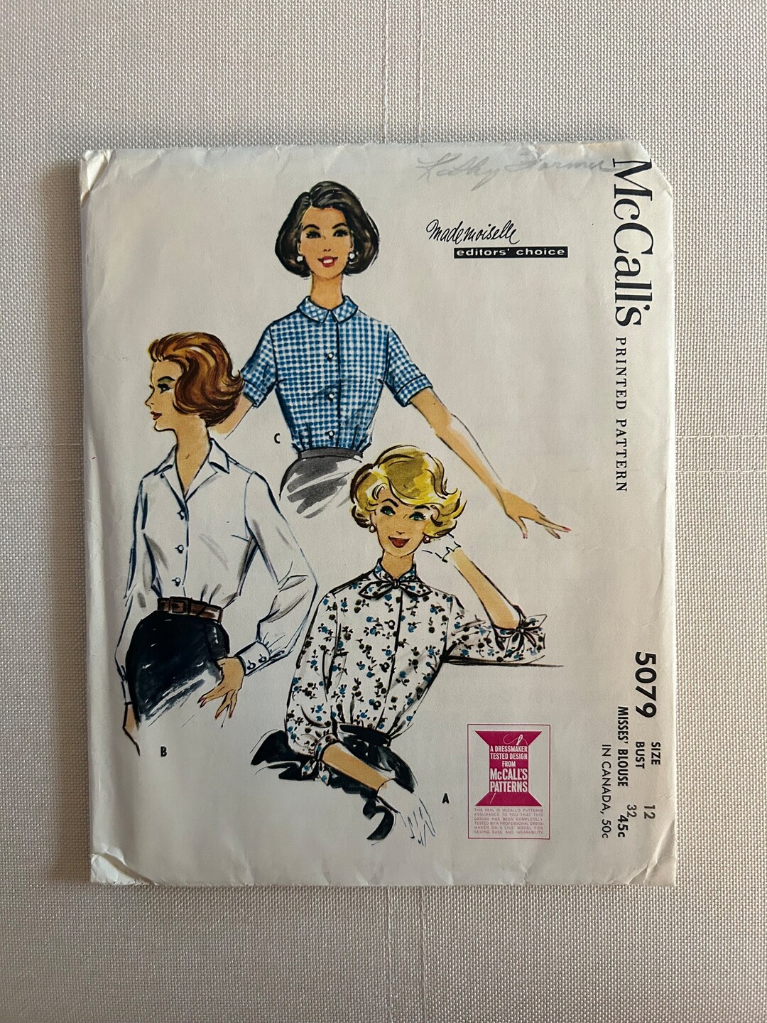 Vintage 1959 SIMPLICITY Sewing Pattern 5079 Misses' Button Down Blouse ...
