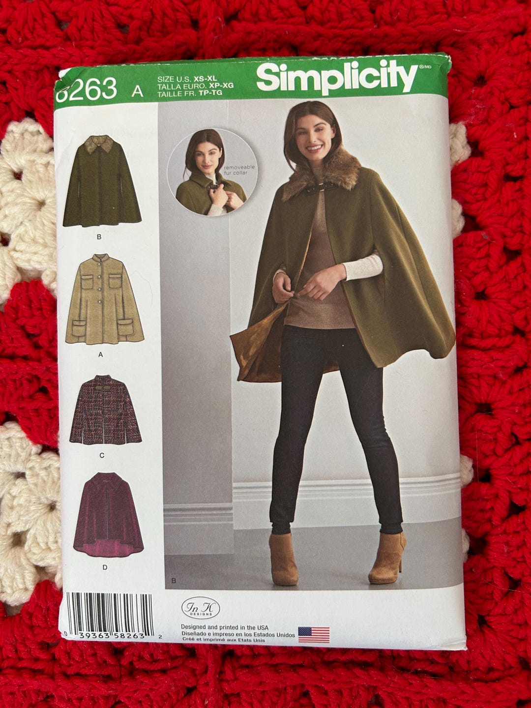 2019 Simplicity Sewing Pattern 8263 Misses' Capes & Capelets With ...