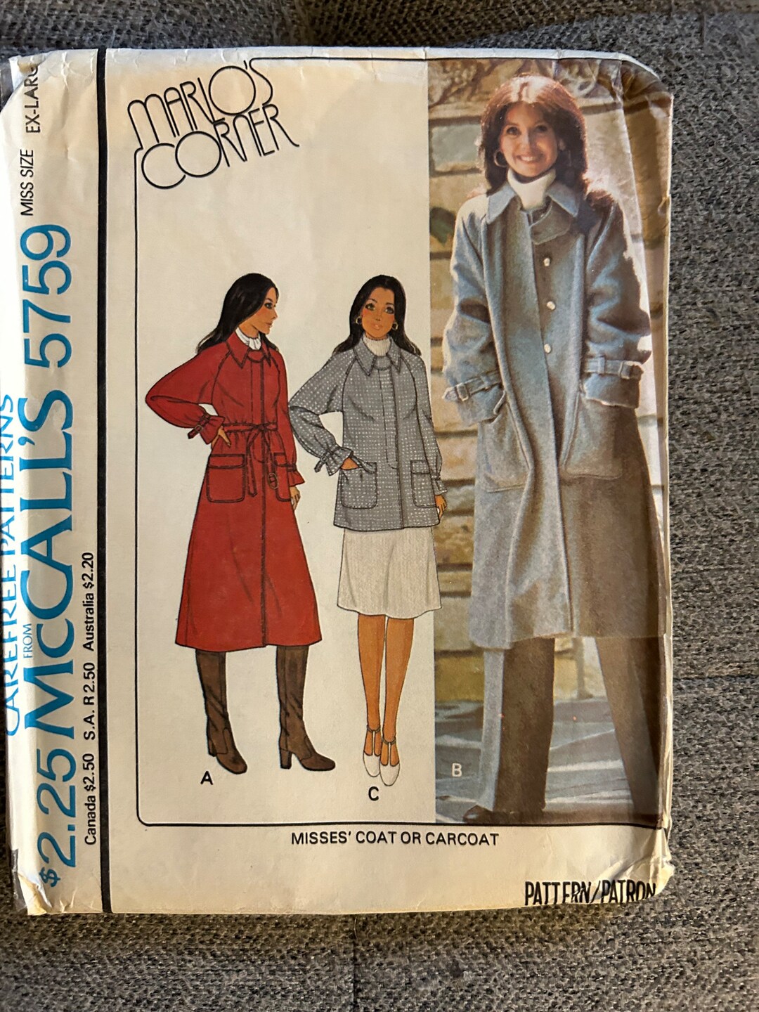 Vintage 1977 Mccall's Pattern 5759 Misses' Marlo's - Etsy