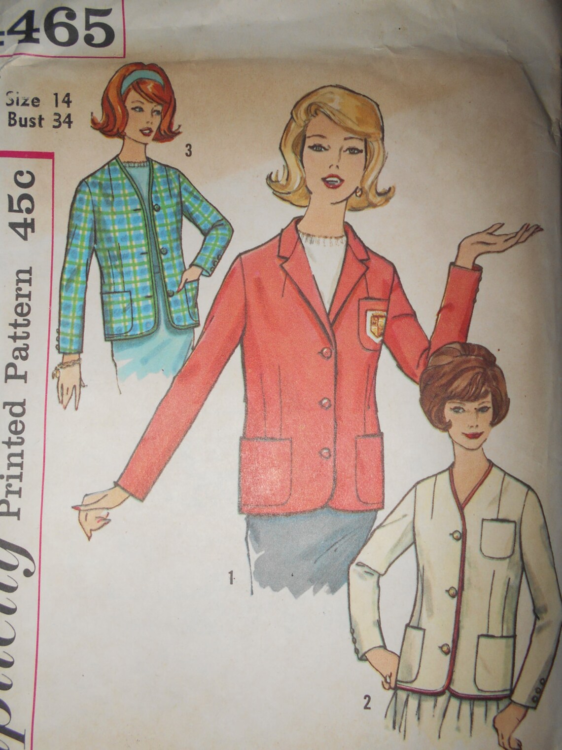 Vintage 1960's Simplicity Sewing Pattern 4465 Misses' | Etsy