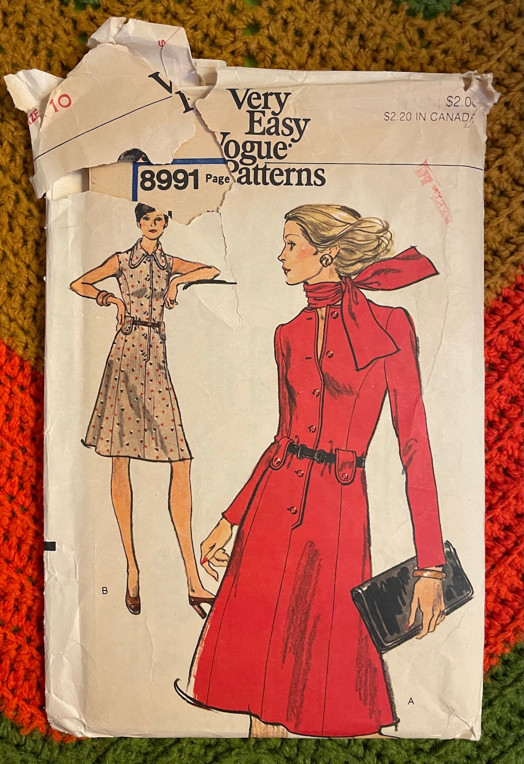 Vintage 1974 Very Easy VOGUE PATTERN 8991 Misses' A-line Dress and ...