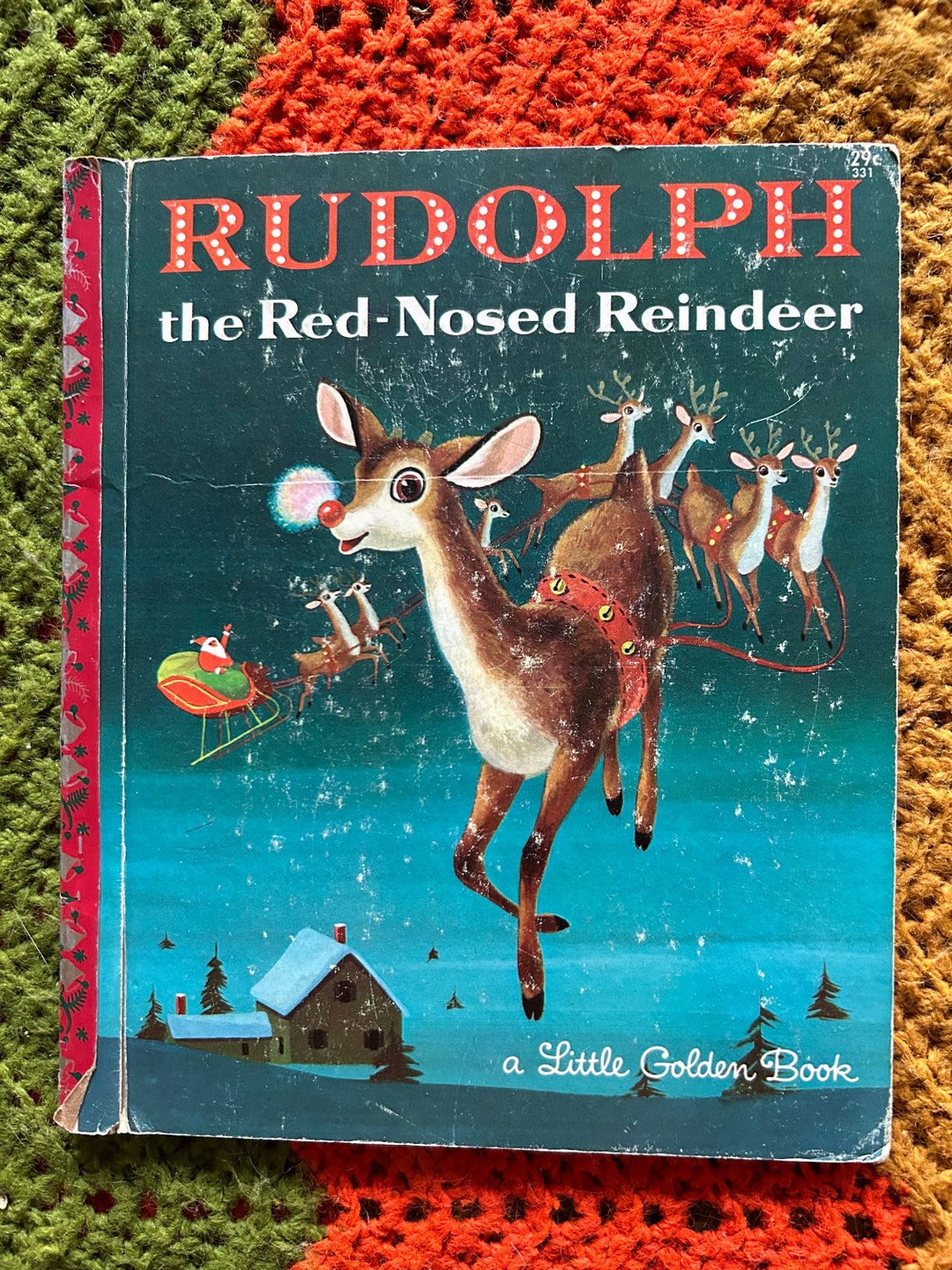 Vintage 1958 Rudolph the Red Nosed Reindeer Little Golden Book Children ...