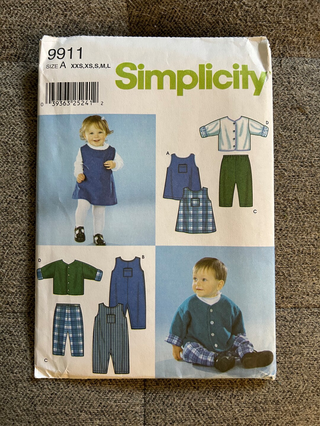 Vintage 2001 Simplicity Sewing Pattern 9911 Babies Dress, Romper, Pants ...