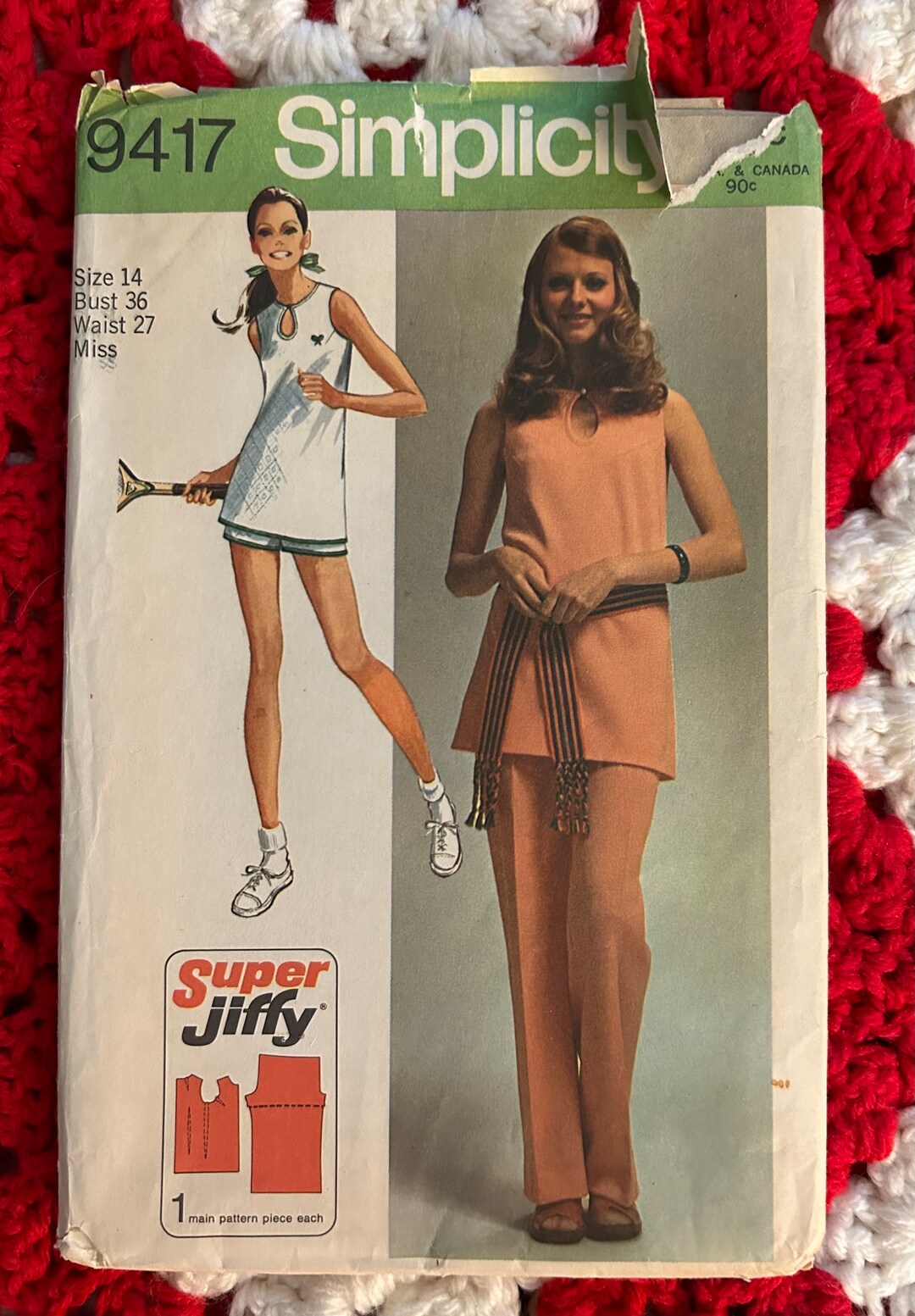 Vintage 1971 Simplicity Sewing Pattern 9417 Misses' Super Jiffy Pants ...