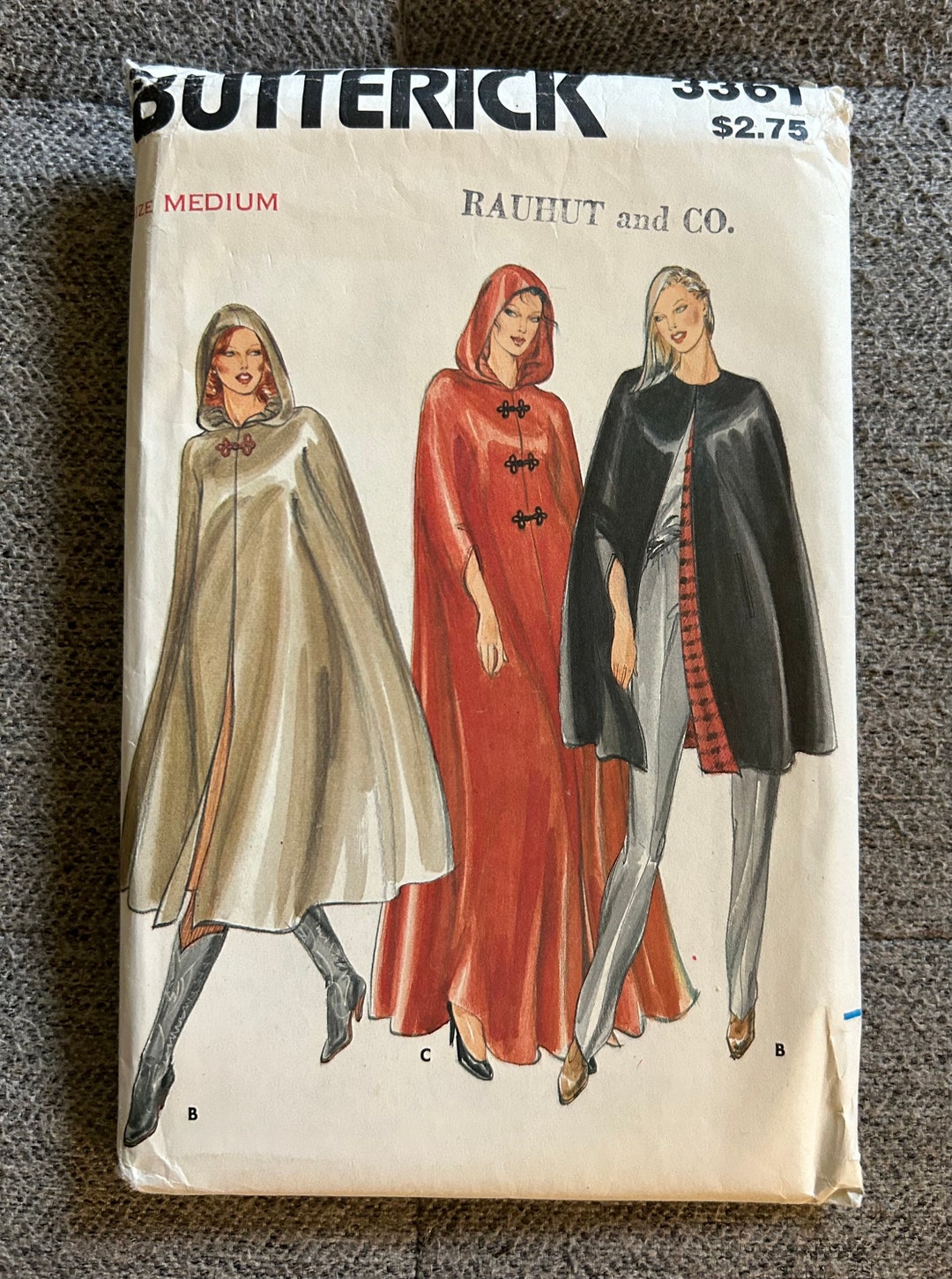 Vintage 1980's Butterick Sewing Pattern 3361 Misses' Cape in 3 Lengths ...