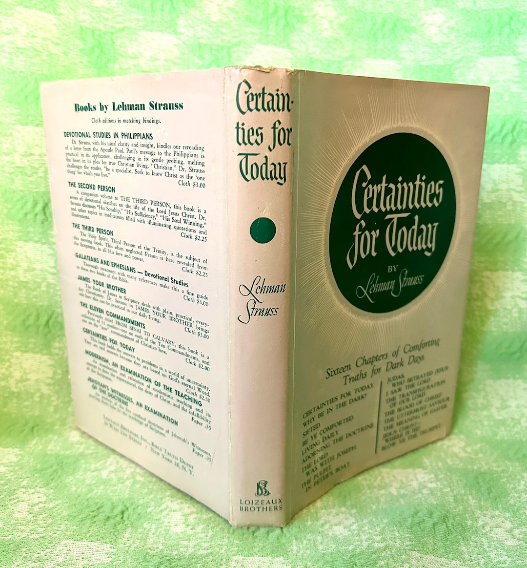 1956 Book "certainties for Today" by Lehman Strauss ~ Hardcover ~ Bible ...