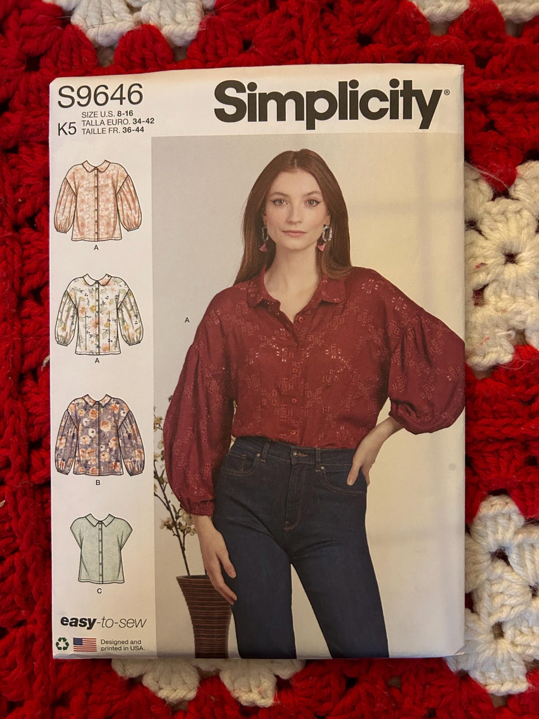 2022 Simplicity Sewing Pattern S9646 Misses' Button Down Top With ...