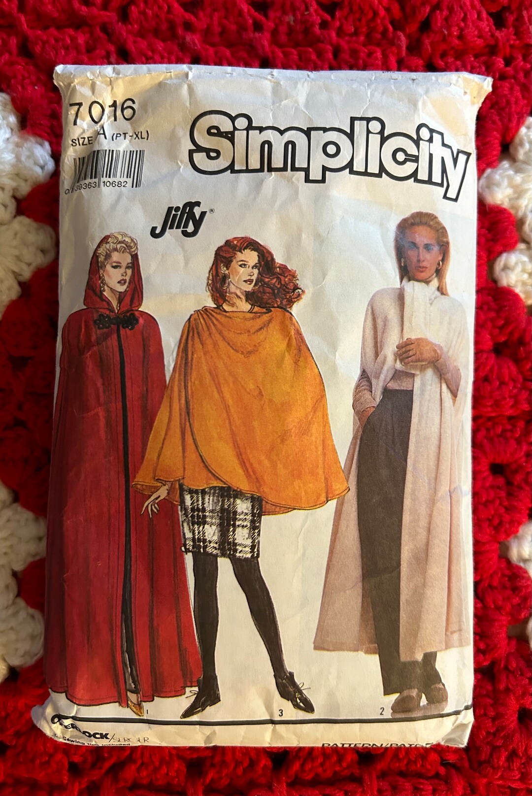 Vintage 1990 Simplicity 7016 Misses' Unlined Cape in 2 Lengths & Wrap ...