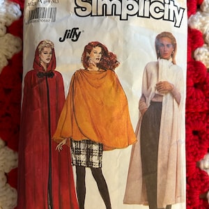 Vintage 1990 Simplicity 7016 Misses' Unlined Cape in 2 Lengths & Wrap ...