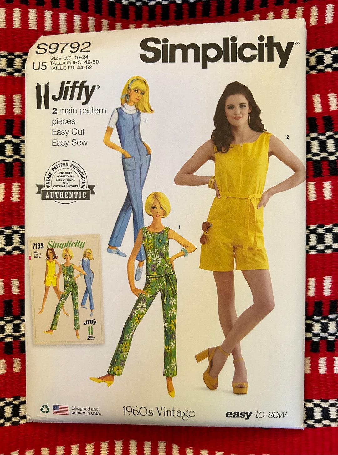 2023 Simplicity Sewing Pattern S9792 Retro Misses' Jiffy Jumpsuit in 2 ...