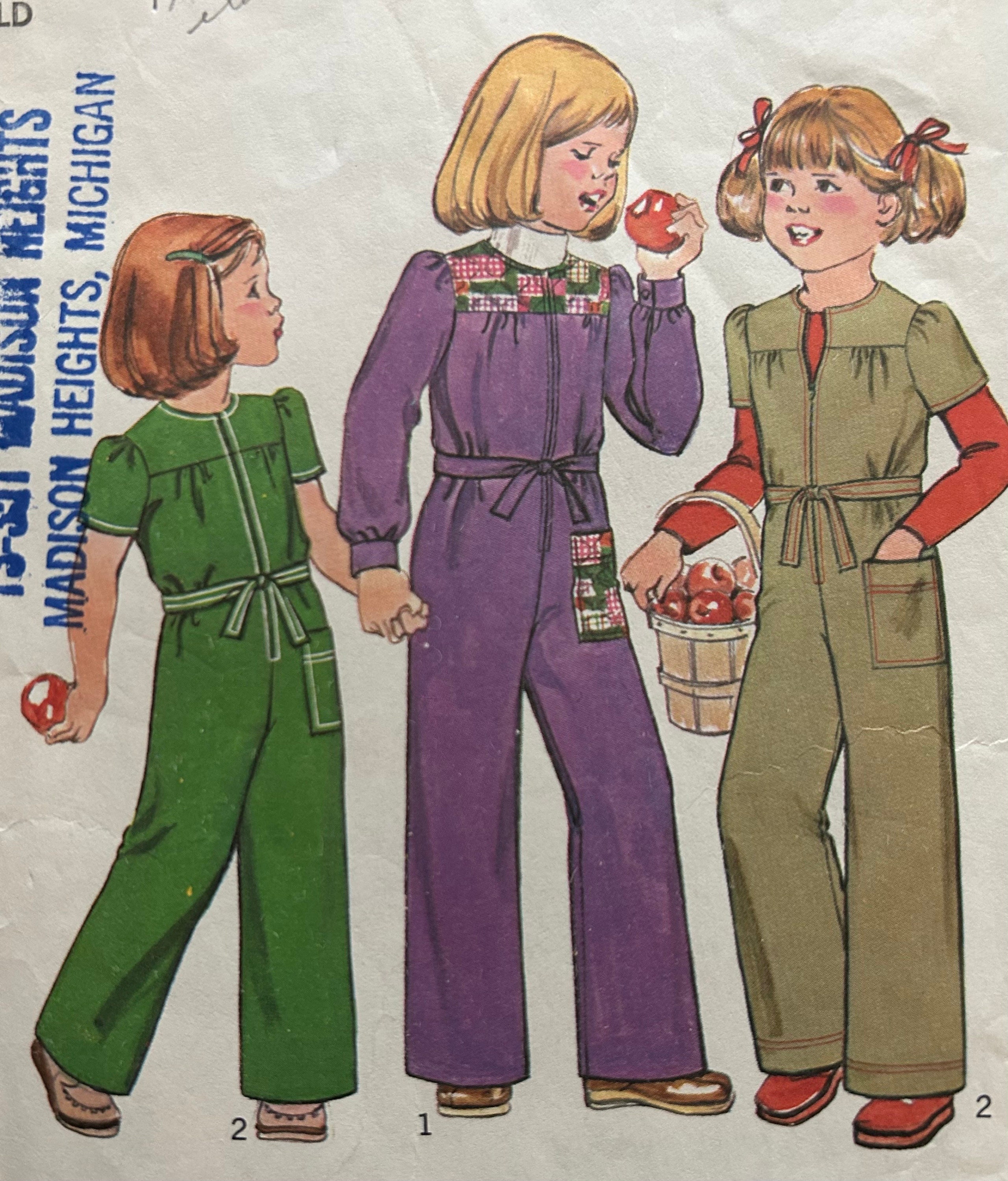 Vintage 1977 Simplicity Sewing Pattern 8128 Simple-to-sew Childs Long ...